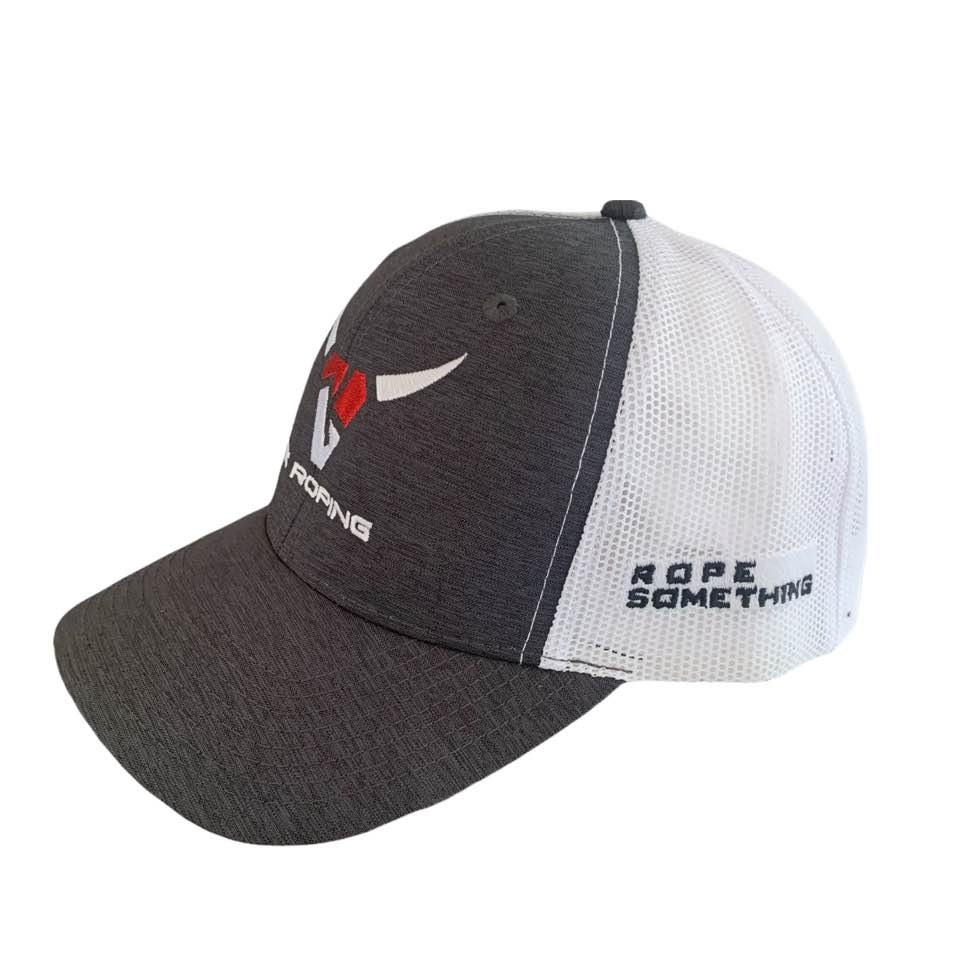 7K Roping Logo Cap #4 - Heathered Charcoal Gray / White Mesh Back